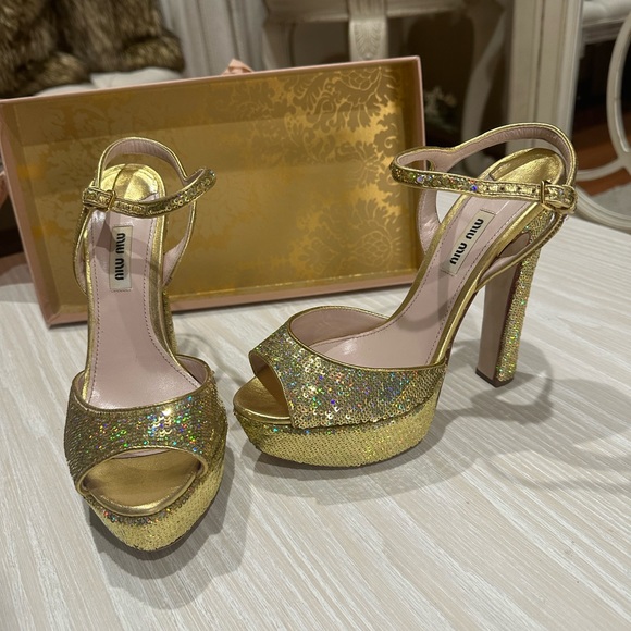 NILU NILU | Shoes | Nilu Nilu Gold Heels 375 | Poshmark